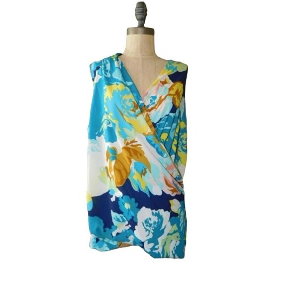 CAbi | Tops | Cabi Size L Large Criss Cross Colorful Blouse Top | Poshmark